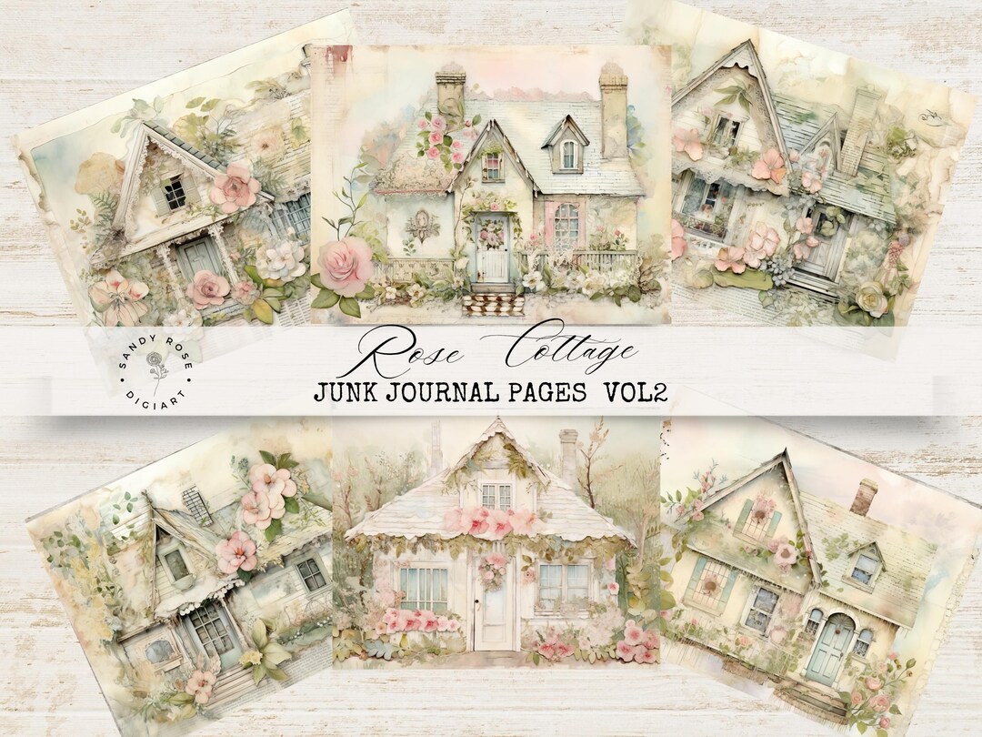 Printable Junk Journal Cottage, Vintage Scrapbook Pages, Paper Craft ...