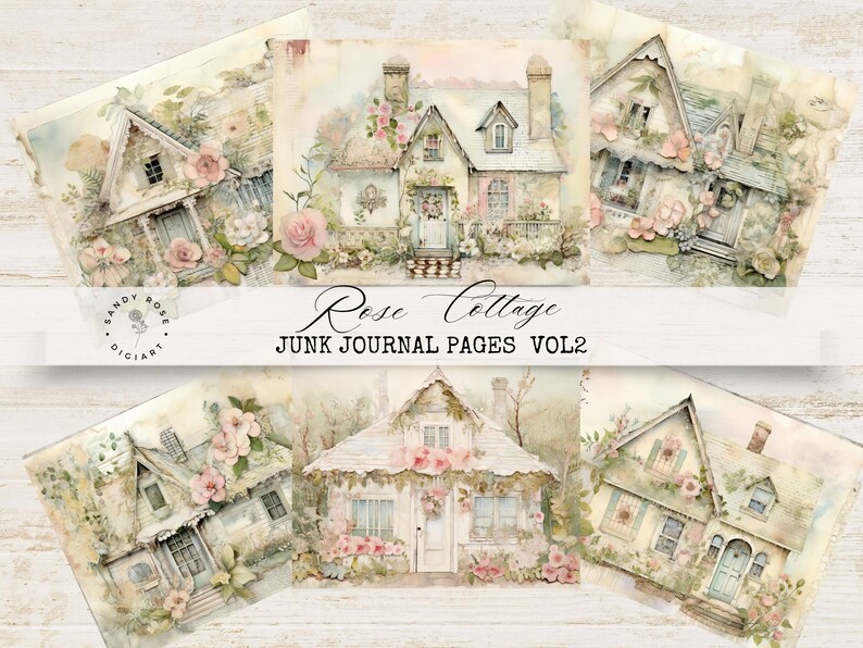 Printable Junk Journal Cottage, Vintage Scrapbook Pages, Paper Craft ...