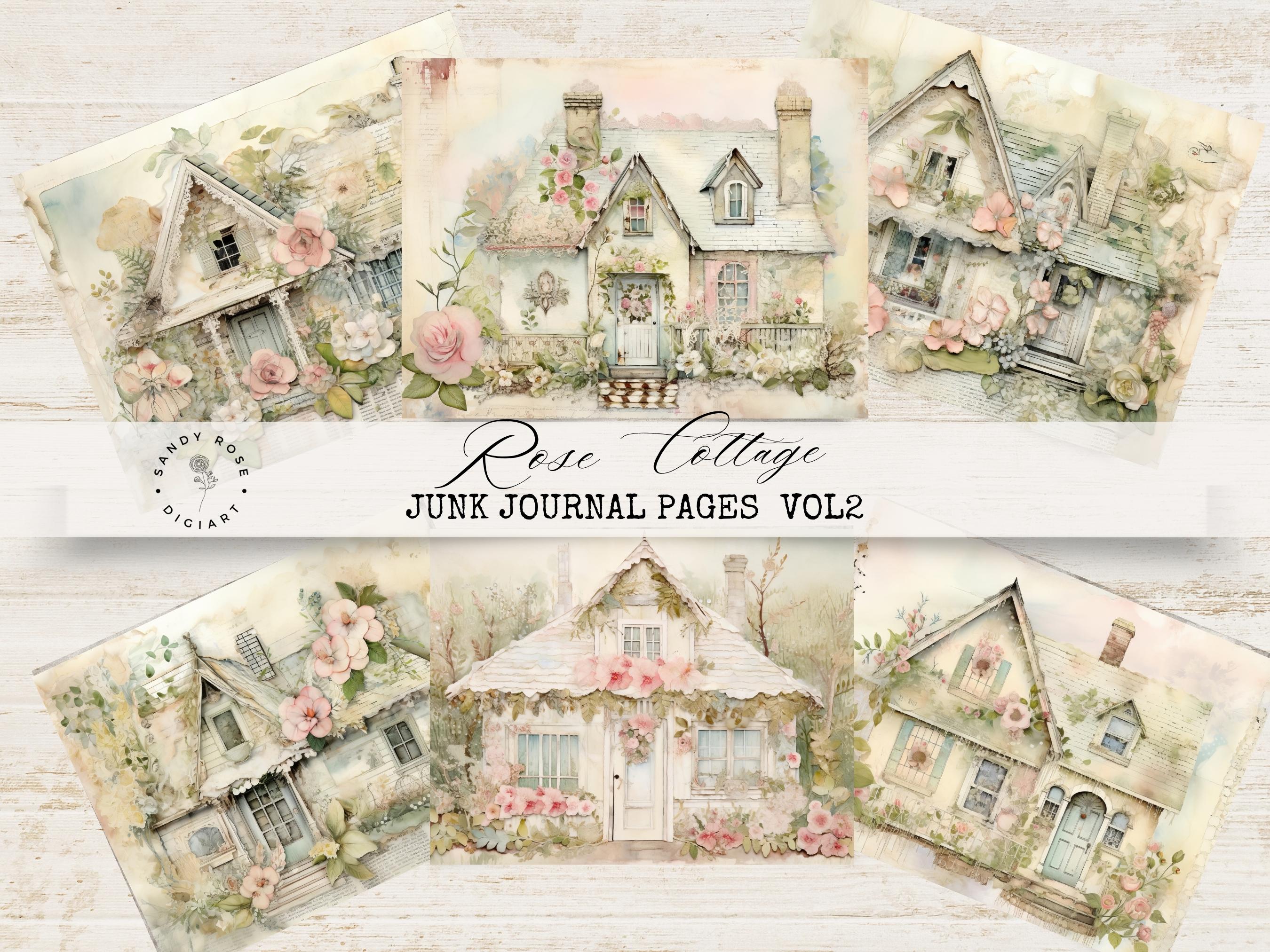 Printable Junk Journal Cottage, Vintage Scrapbook Pages, Paper Craft ...