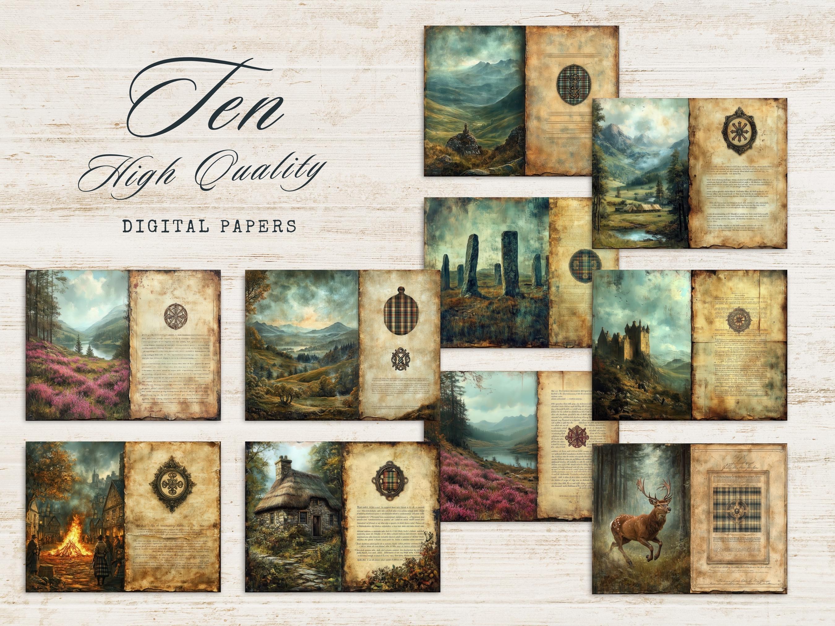 Scotland Junk Journal Kits, Highlands Scrapbook Pages, Scottish ...