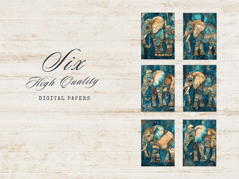 Elephant Junk Journal, Embellished Scrapbook Pages, Quilted Paper Craft ...