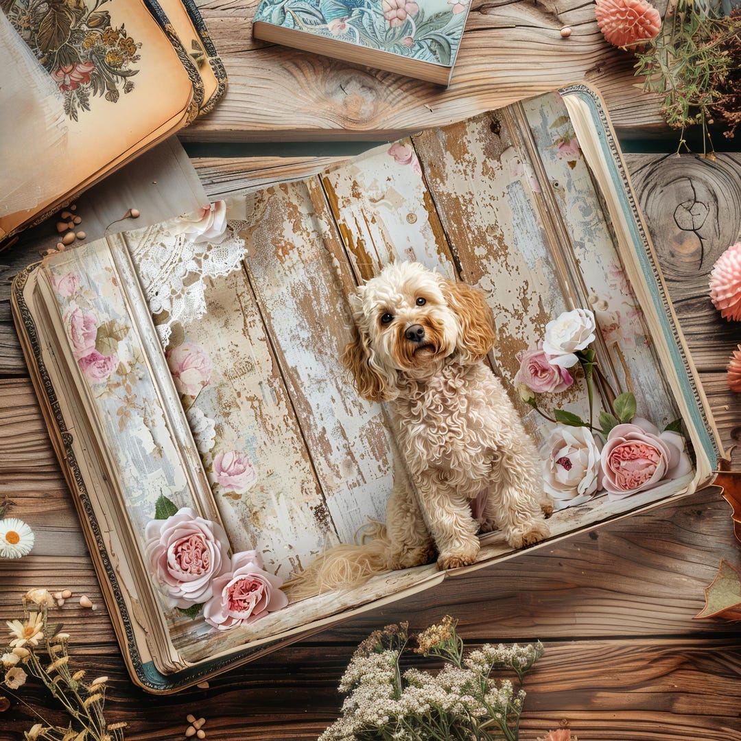 Dog Junk Journal Kit, Cavoodle Vintage Scrapbook Papers, Rustic Journal ...