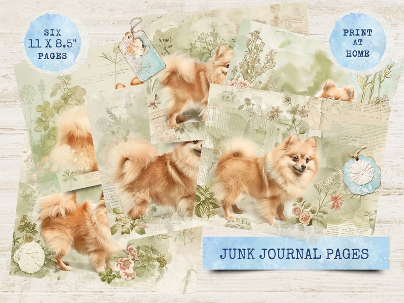 Dog Junk Journal Kit, Vintage Scrapbook Papers, Rustic Journal, Paper ...