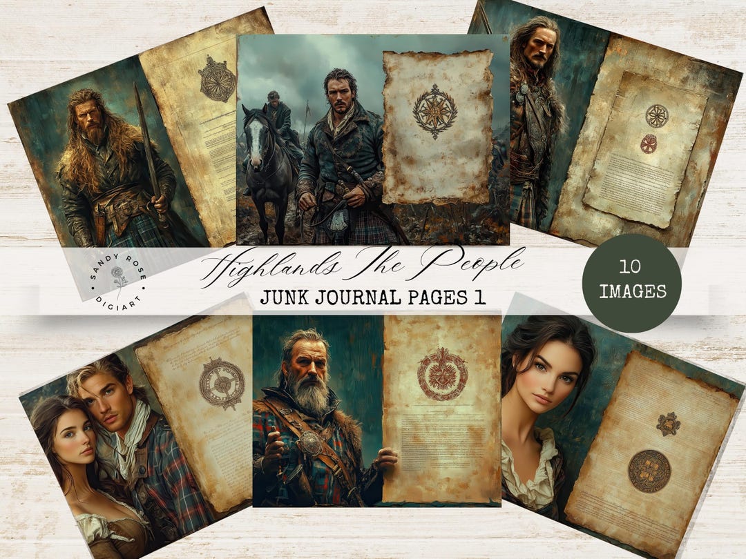 Scotland Junk Journal Kits, Highlands Scrapbook Pages, Scottish Collage ...