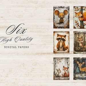 Woodland Animals Junk Journal, Whimsical Forest Digital Paper ...