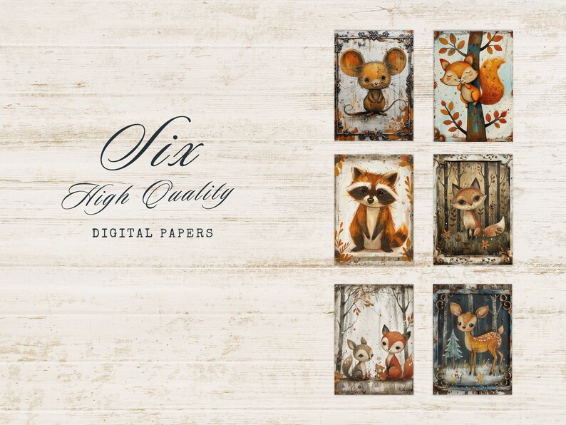 Woodland Animals Junk Journal, Whimsical Forest Digital Paper ...