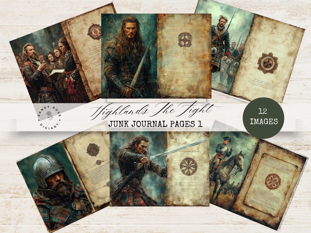 Scotland Junk Journal Kits, Highlands Scrapbook Pages, Scottish Collage ...