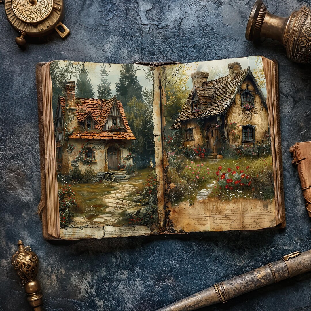 Medieval Countryside Junk Journal, Vintage Digital Papers, Forest ...