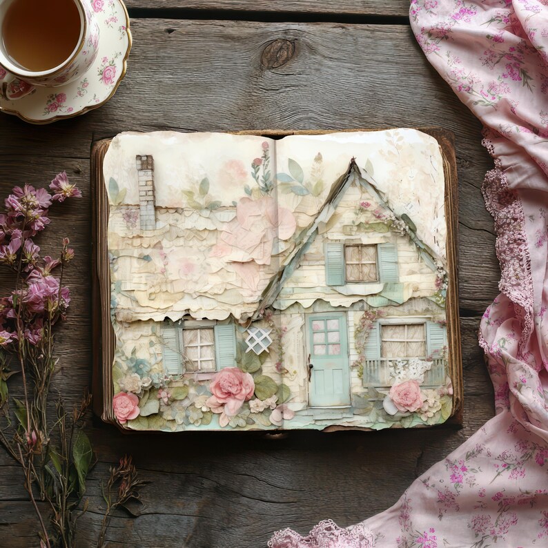 Cottagecore Junk Journal Printable, Vintage Scrapbook Pages, Printable ...