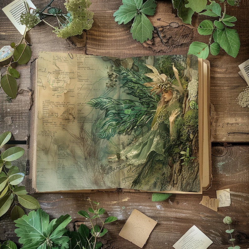 Elven Forest Junk Journal, Fantasy Woods Scrapbook Pages, Fairyland ...