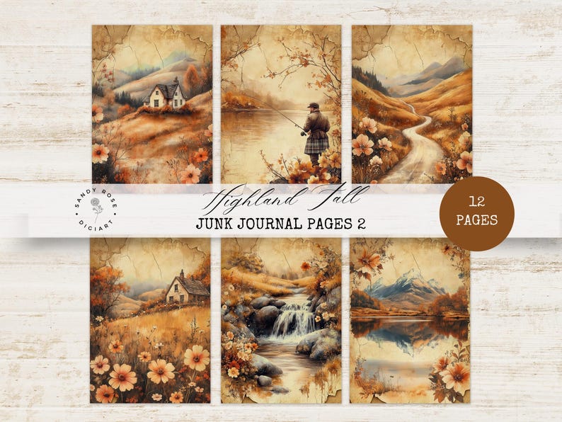 Scotland Junk Journal Kits, Highlands Scrapbook Pages, Scottish Collage ...