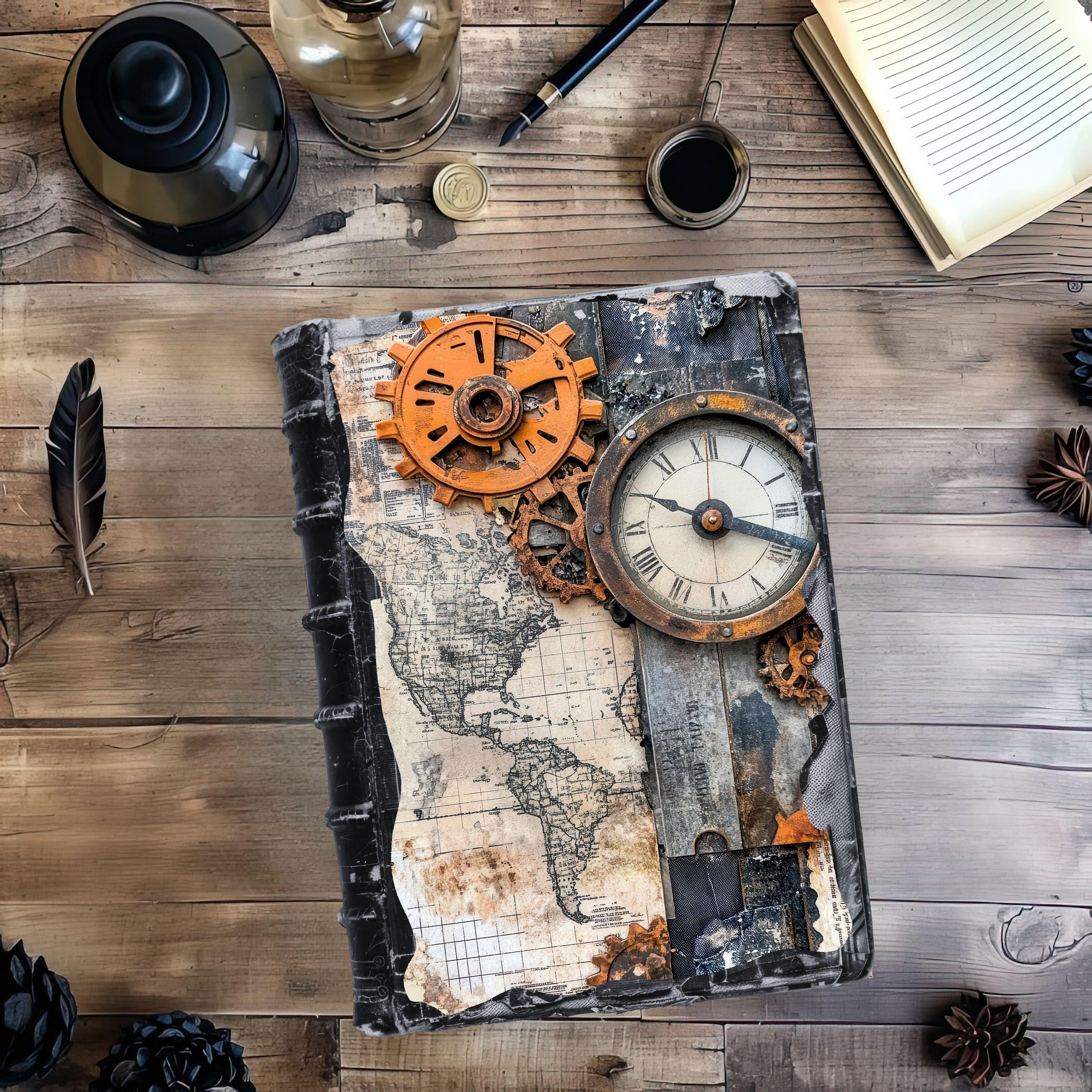 Masculine Digital Junk Journal Paper, Vintage Printable Scrapbook, Guys ...