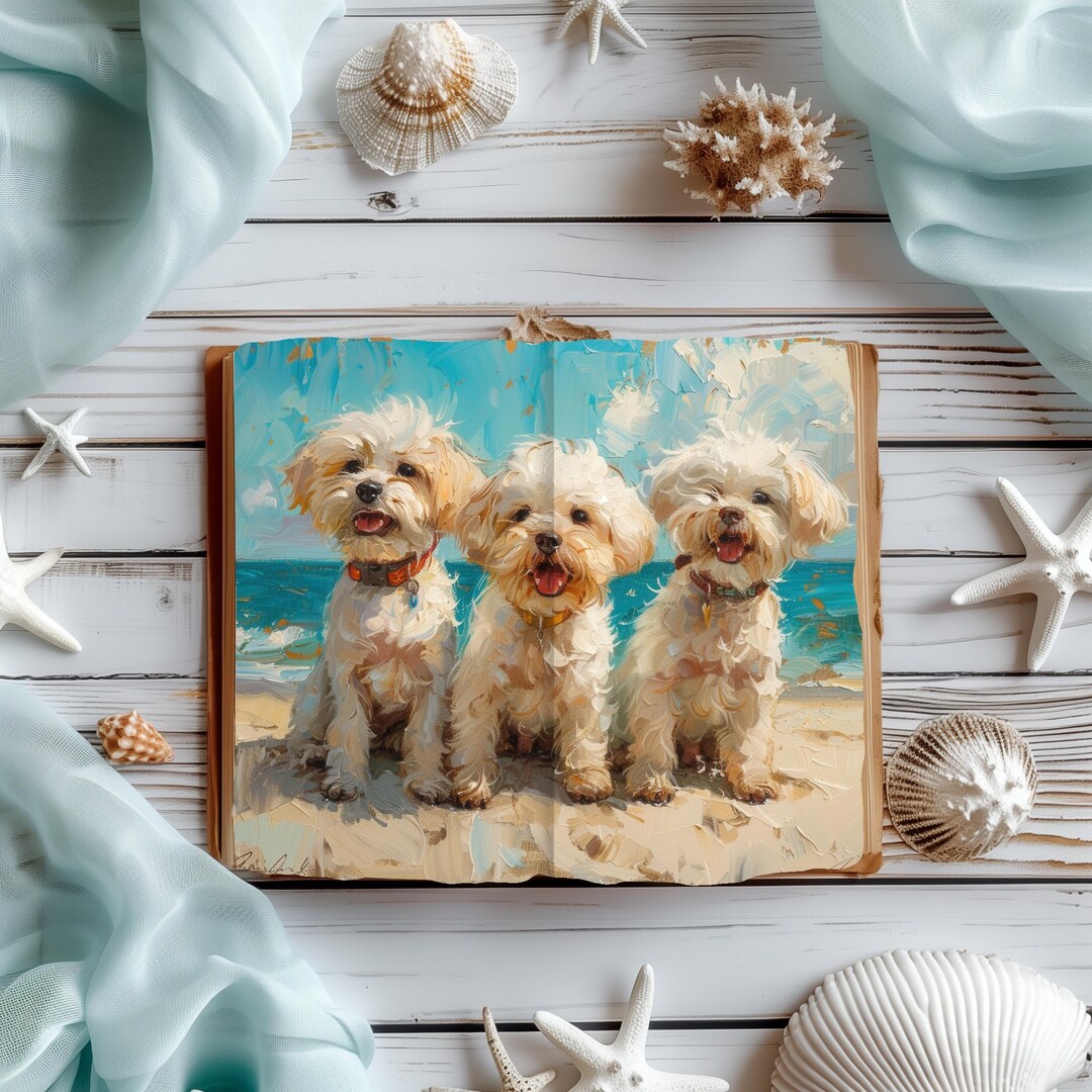 Dog Junk Journal Kit, Cavoodle Scrapbook Papers, Rustic Journal, Paper ...