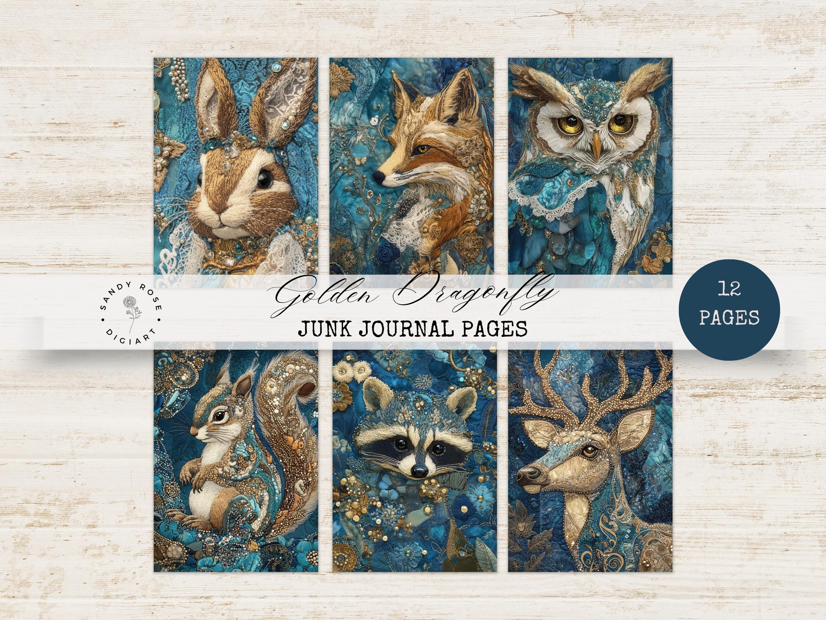 Woodland Animals Junk Journal Kit, Fox Digital Paper, Squirrel ...