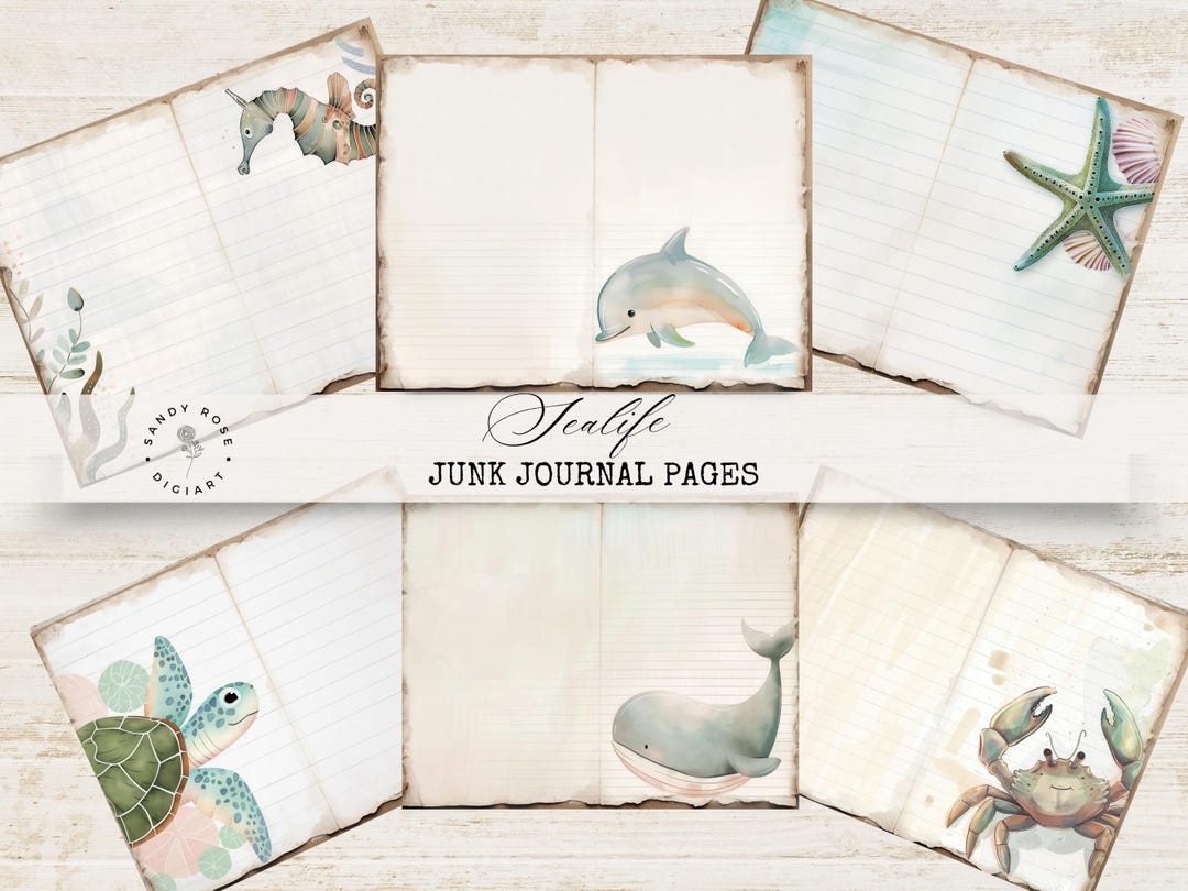 Sea Life for Junk Journals, Whimsical Sea Creatures, Starfish Digital ...