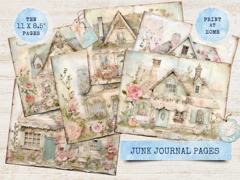 Cottagecore Junk Journal Printable, Vintage Scrapbook Pages, Printable ...