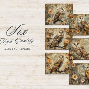 Owl Junk Journal Kit, Vintage Forest Digital Paper, Woodland Scrapbook ...