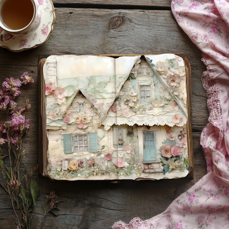 Cottagecore Junk Journal Printable, Vintage Scrapbook Pages, Printable ...