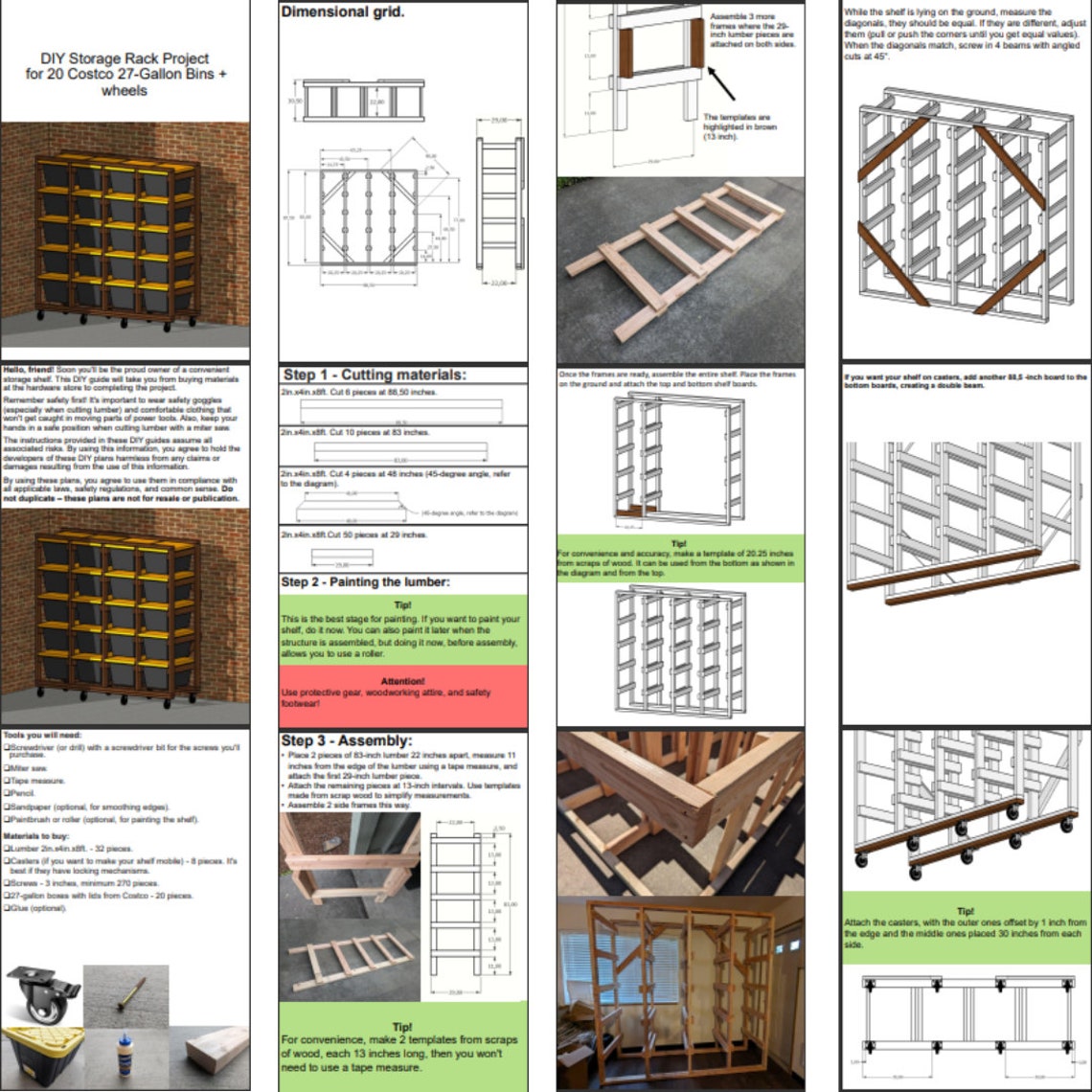 Ultimate 27-gallon Tote Storage Rack Plans | Garage Shelves Plans (4x5 ...