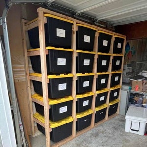 Ultimate 27-gallon Tote Storage Rack Plans | Garage Shelves Plans (4x5 ...