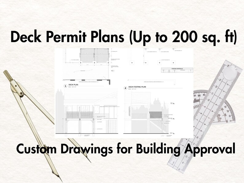 Deck Permit Plans (up to 200 Sq. Ft) – Custom Drawings for Building ...