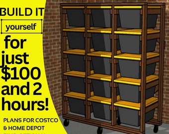Ultimate 27-gallon Mobile Tote Storage Rack Plans | Garage Shelves ...