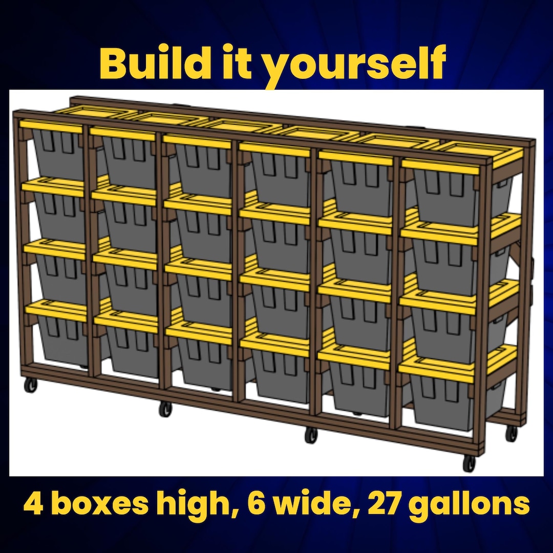 Ultimate 27-gallon Tote Storage Rack Plans | Garage Shelves Plans (4x6 ...