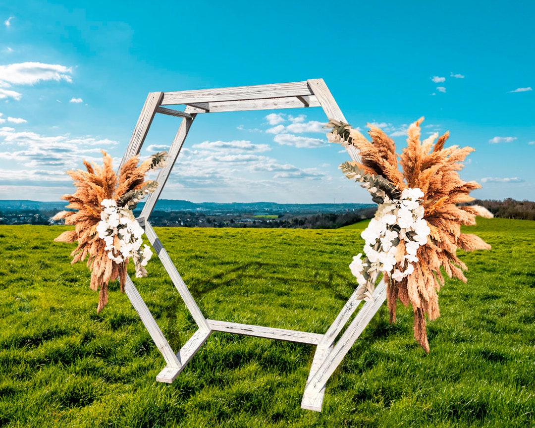 DIY Hexagon Wedding Arch Plans | 7ft Rustic Wooden Arbor PDF Guide - Etsy