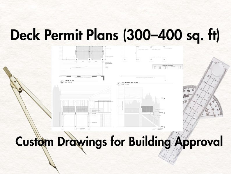 Deck Permit Plans (300–400 Sq. Ft) – Custom Drawing Set for Approval - Etsy