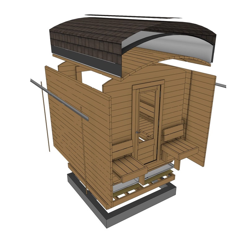 DIY Building Guide - Detailed Plans for a Spacious Modern Outdoor Sauna ...