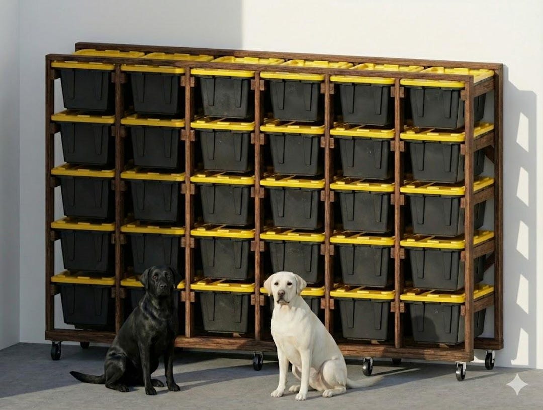 Ultimate 27-gallon Mobile Tote Storage Rack Plans | Garage Shelves ...