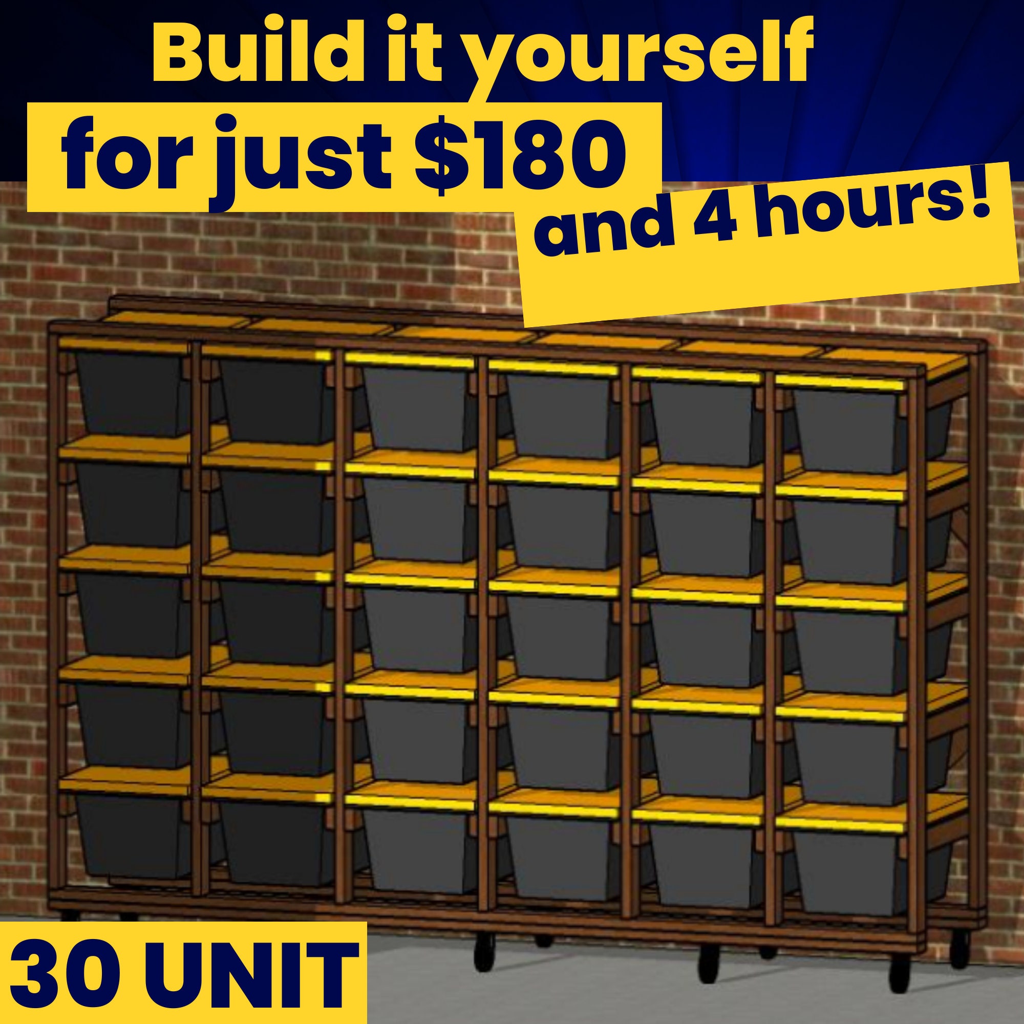 Ultimate 27 Gallon Mobile Tote Storage Rack Plans Garage Shelves Plans