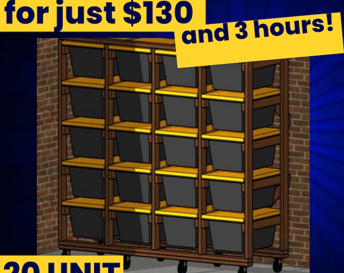 Ultimate 27-gallon Mobile Tote Storage Rack Plans | Garage Shelves ...