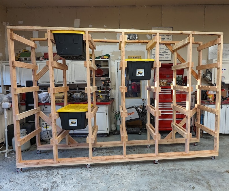 Ultimate 27-gallon Mobile Tote Storage Rack Plans | Garage Shelves ...