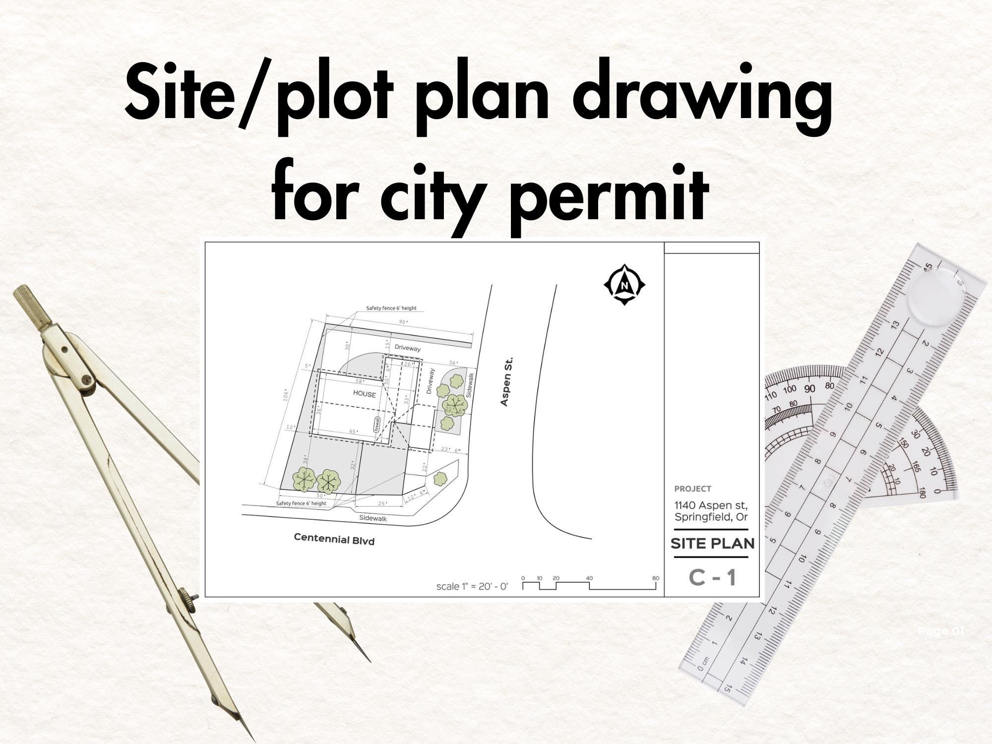 Custom Site Plan Drawing for Building Permit – Autocad Plot Plan ...