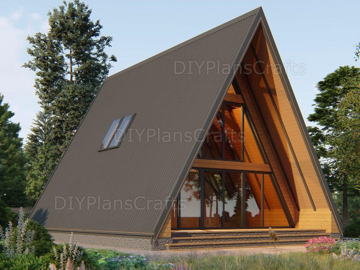 A-frame Cabin Plan | 3-bedroom A-frame House | Modern A-frame Plans - Etsy