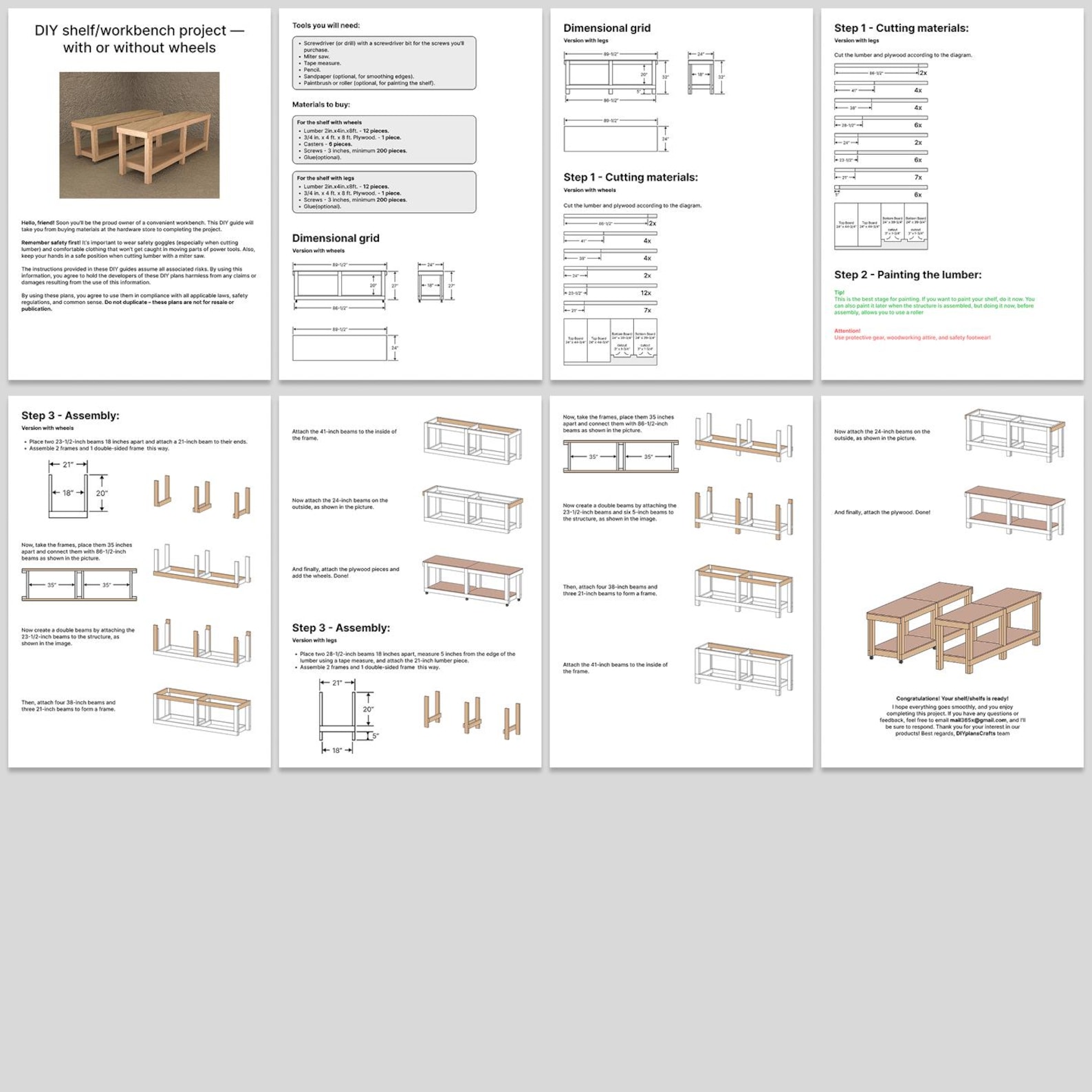 DIY Woodworking Plans: 2 Workbenches – Garage Work Table With Storage ...