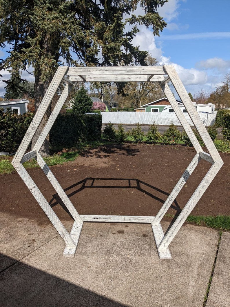 Portable Hexagon Wedding Arch DIY Plans PDF 7ft Rustic Wooden Arbor ...