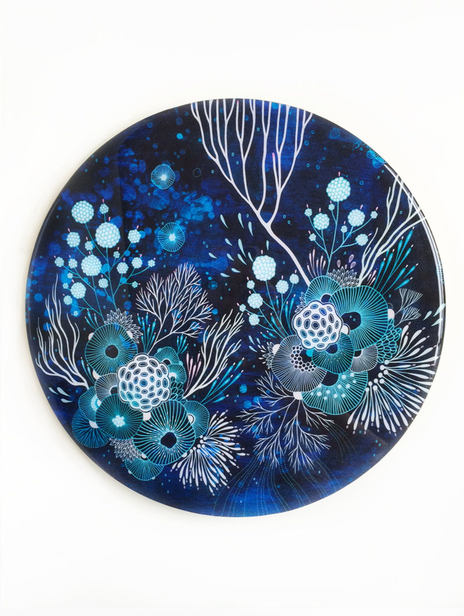 Resin Covered Print on Round Panel, Moonlight - Etsy