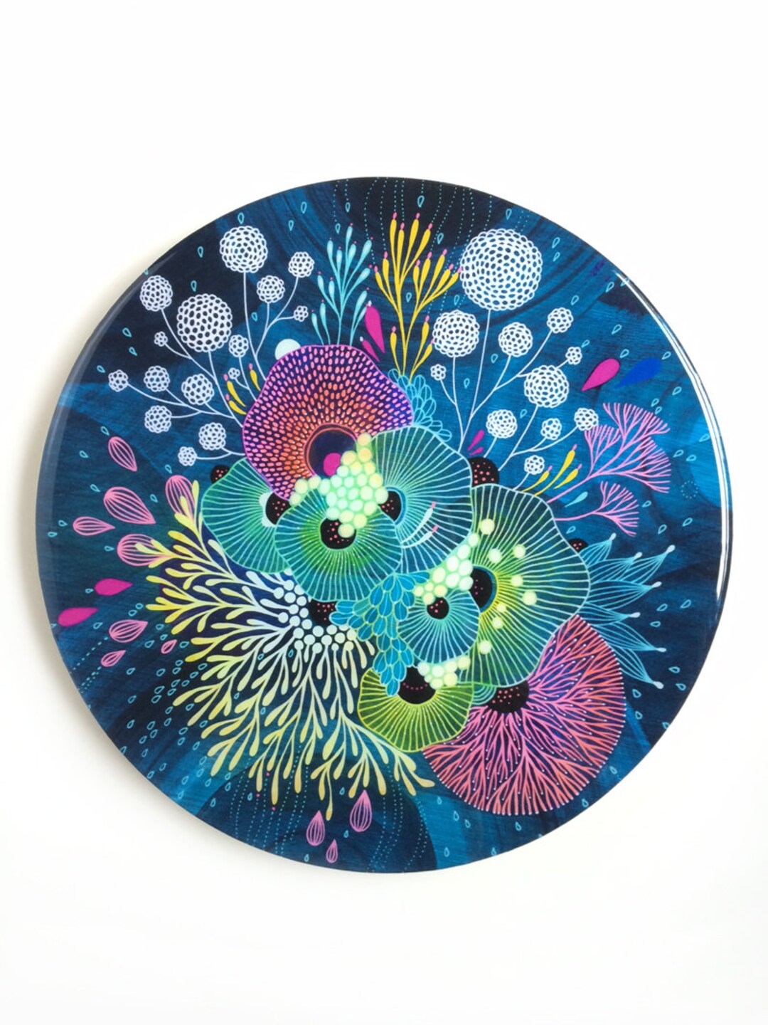 Resin Covered Print on Round Panel, Seedling - Etsy
