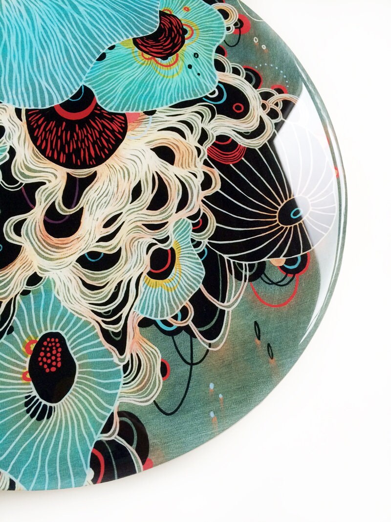 Resin Covered Print on Round Panel Deluge - Etsy