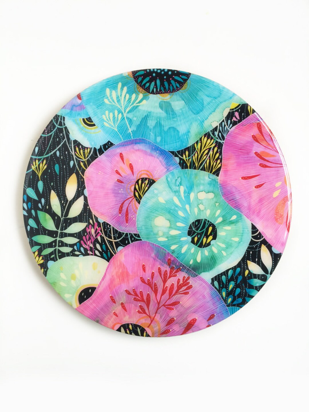 Resin Covered Print on Round Panel, Crush - Etsy