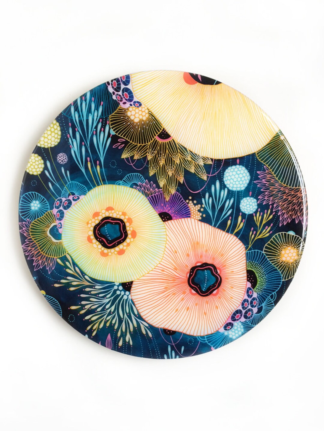 Resin Covered Print on Round Panel, Burgeon - Etsy