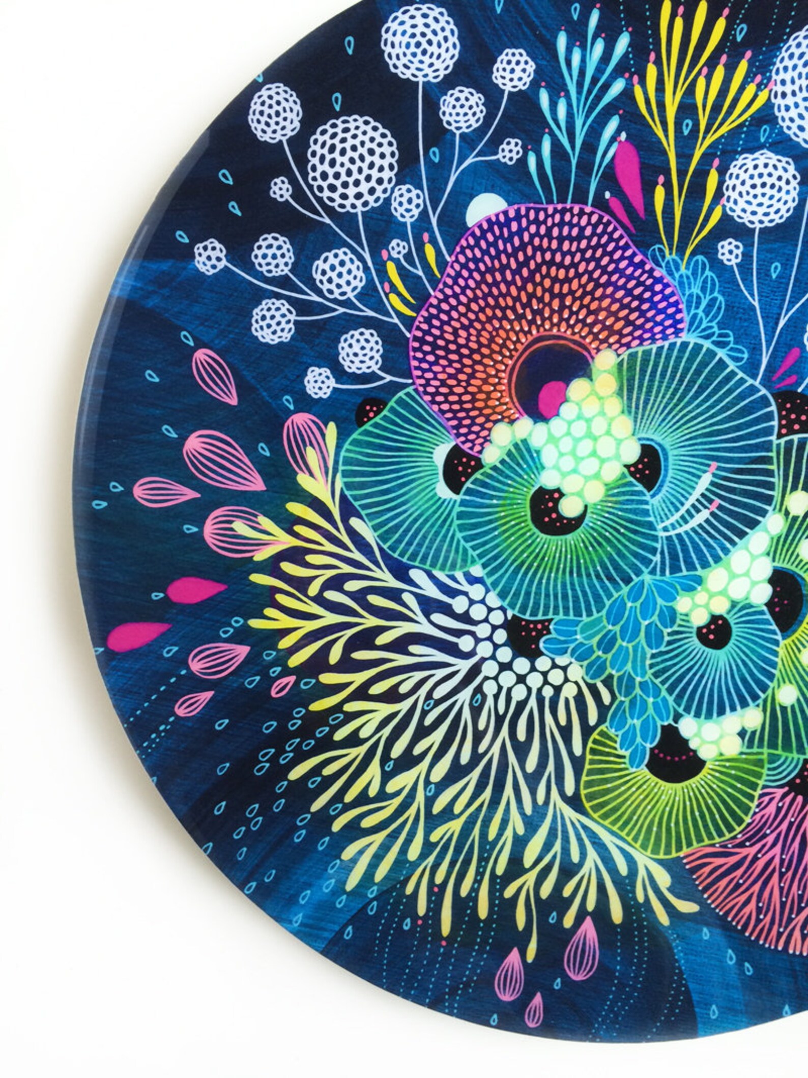 Resin Covered Print on Round Panel, Seedling - Etsy