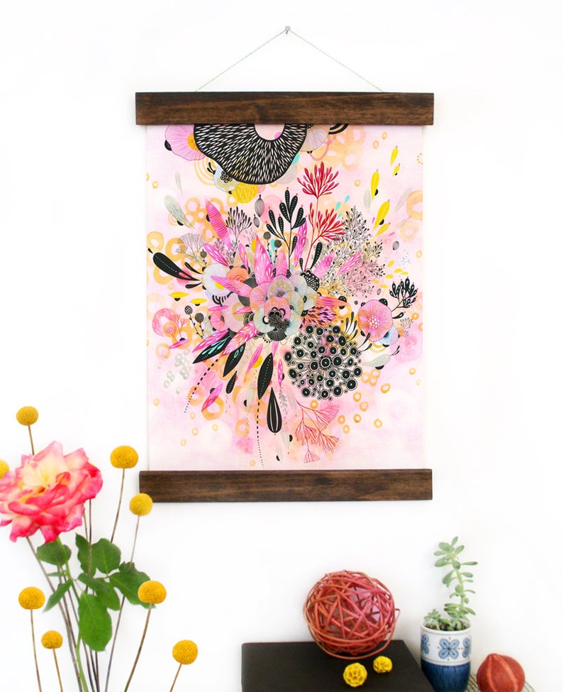 Wall Art - Hanging Canvas Art Print - Inspired by Vintage Botanical ...