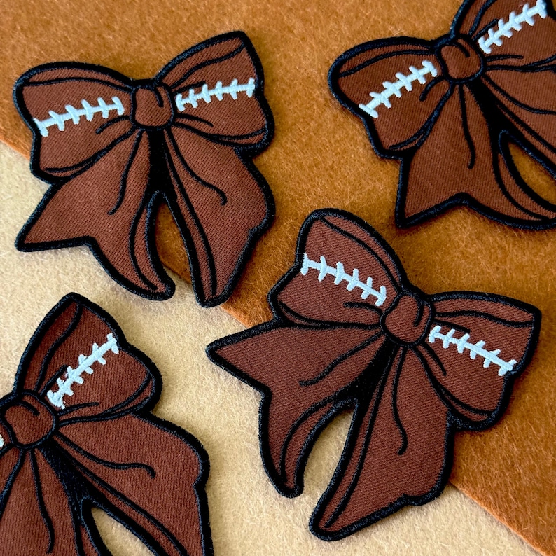 Football Bow Embroidered Patch, Iron on Sew On, Team Spirit - Etsy