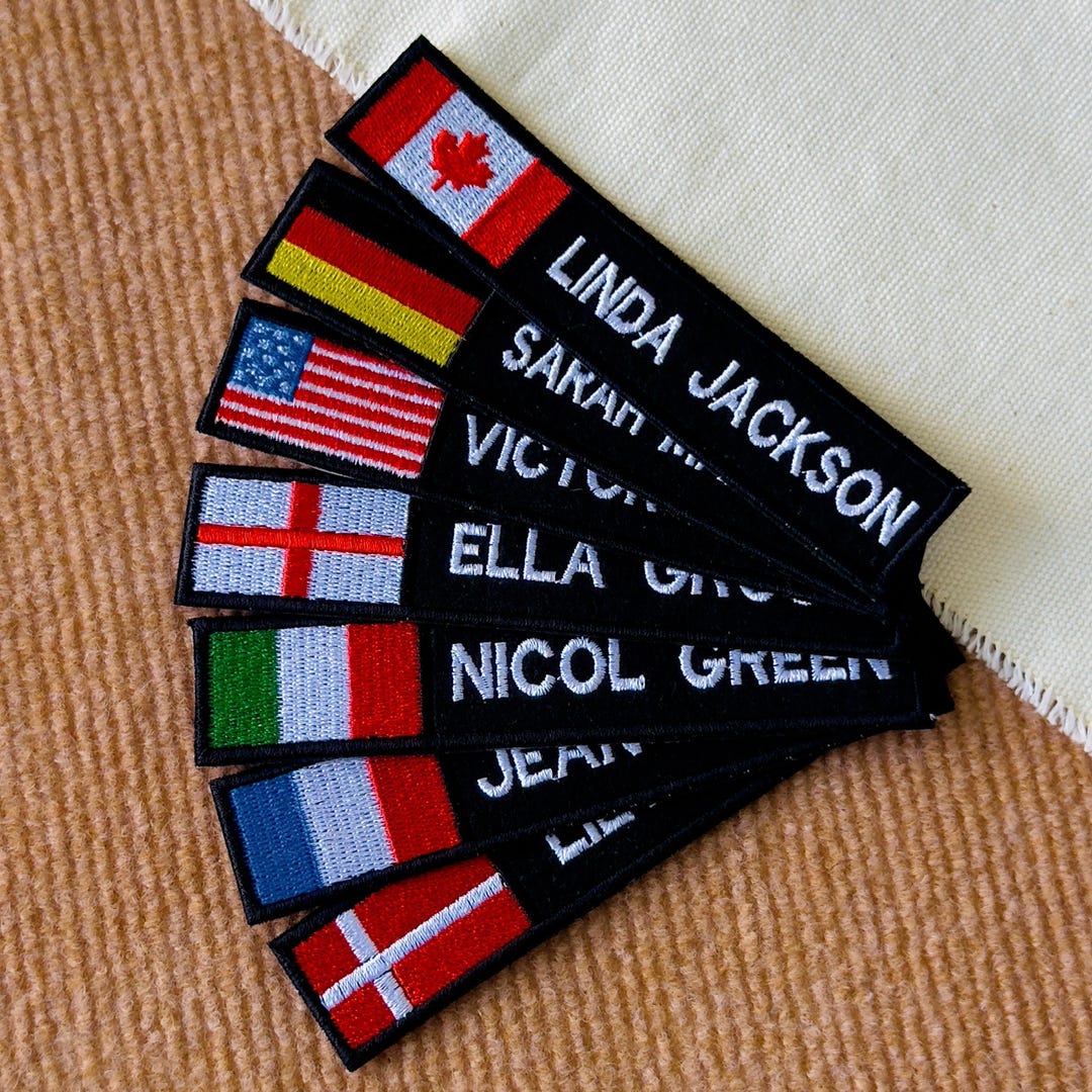 Custom Embroidered Military Flag Patch - Personalized Name Patch With ...