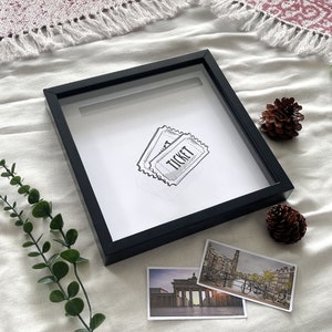 Ticket Memory Box for Travel Lover, Frame for Tickets, Admit One Travel ...