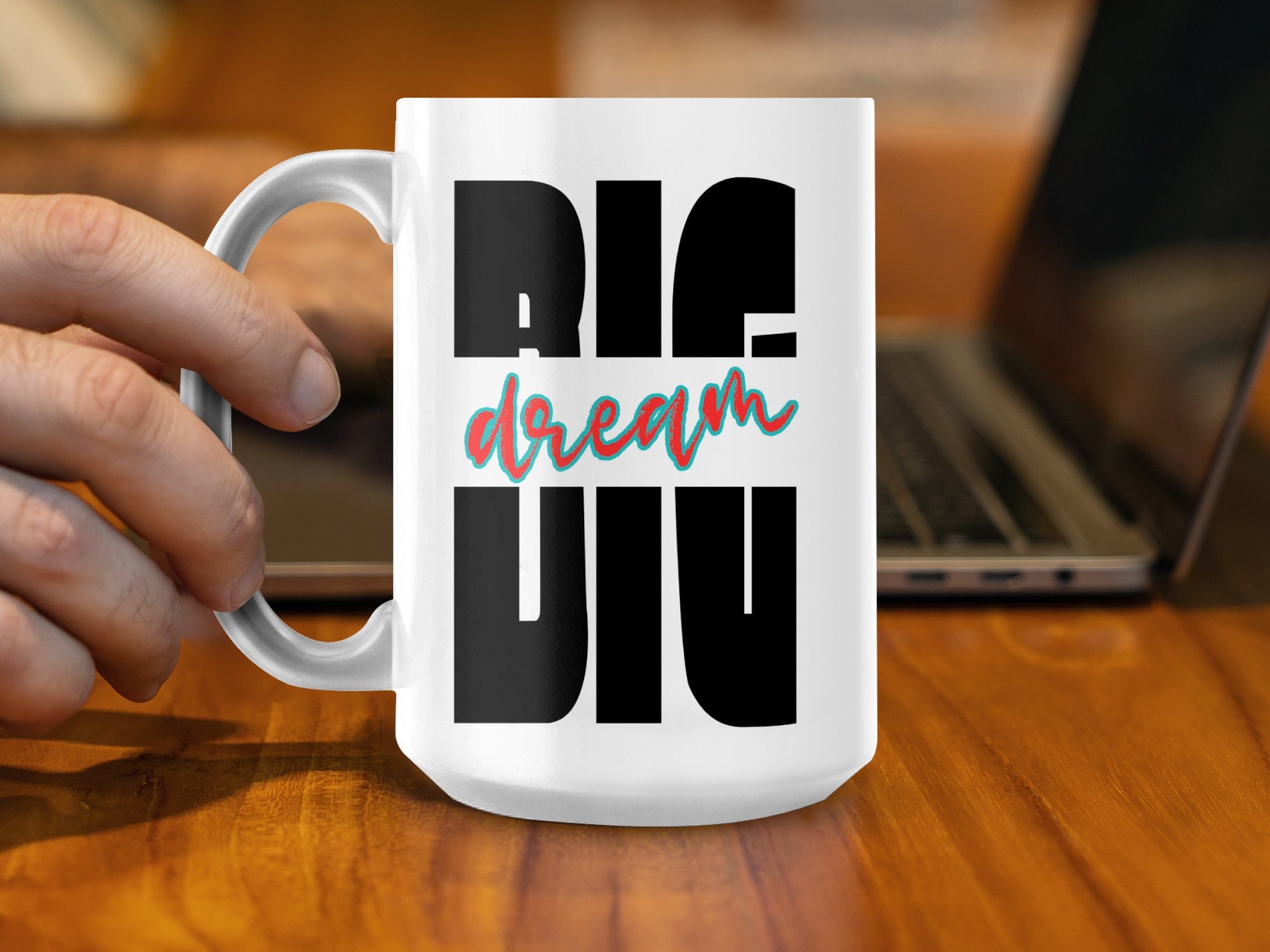 Dream Big Dream Mug Inspirational Quote Coffee Mug, Black and White ...
