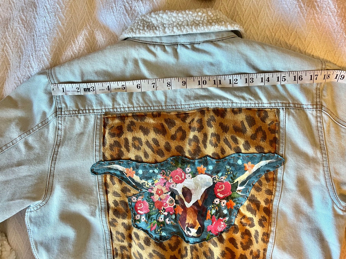 Lainey the Longhorn. is a Unique Cowgirl Western Jean Jacket, Leopard ...